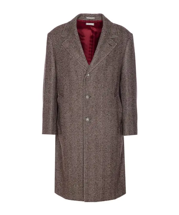Brunello Cucinelli Single-breasted Straight Hem Coat - Brown