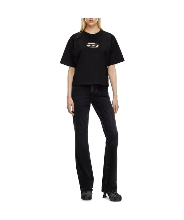 DIESEL® Boxy T-shirt With Oval D-logo