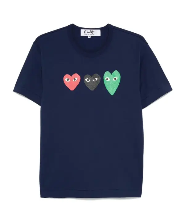 Play Comme Des Garcon Heart Print T-shirt - Blue