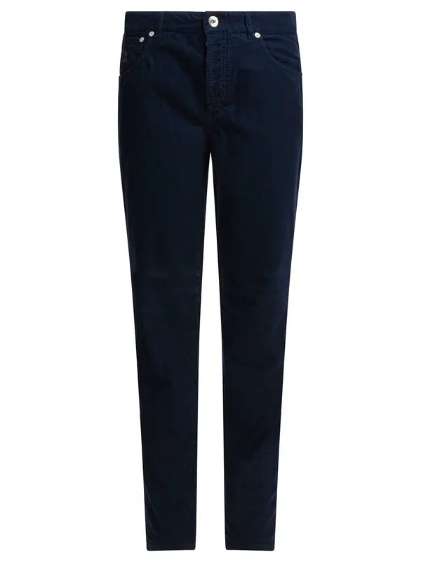 Brunello Cucinelli Logo Patch Corduroy Pants - Black