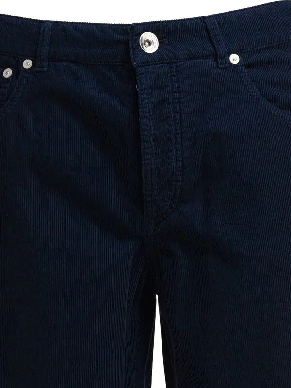Brunello Cucinelli Logo Patch Corduroy Pants