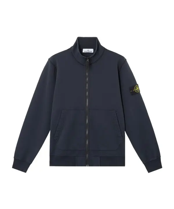 Stone Island Compass Patch Zip Up Sweatshirt - Blue