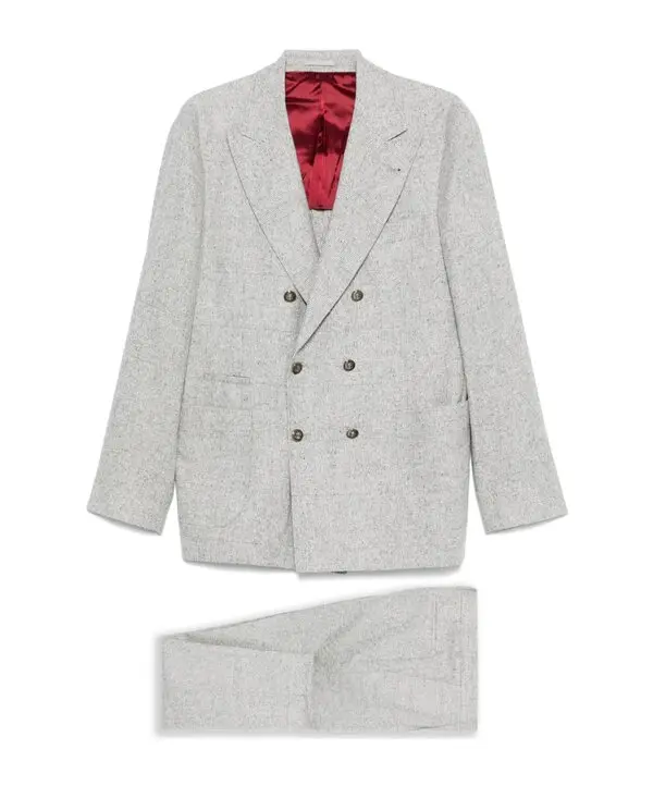 Brunello Cucinelli Double-breasted Suit - White