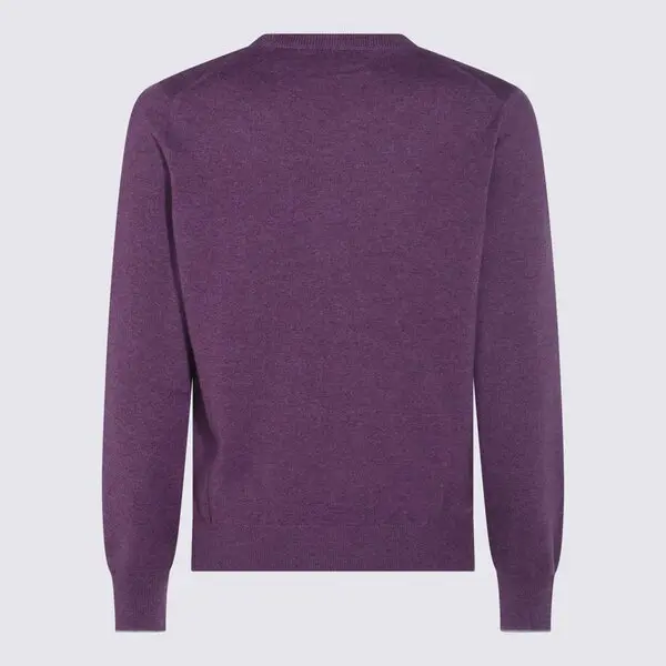 Brunello Cucinelli Crewneck Ribbed Knit Sweater - Purple