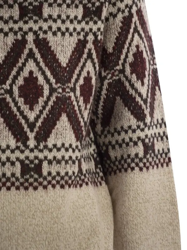 Brunello Cucinelli Geometric Jacquard Turtleneck Jumper