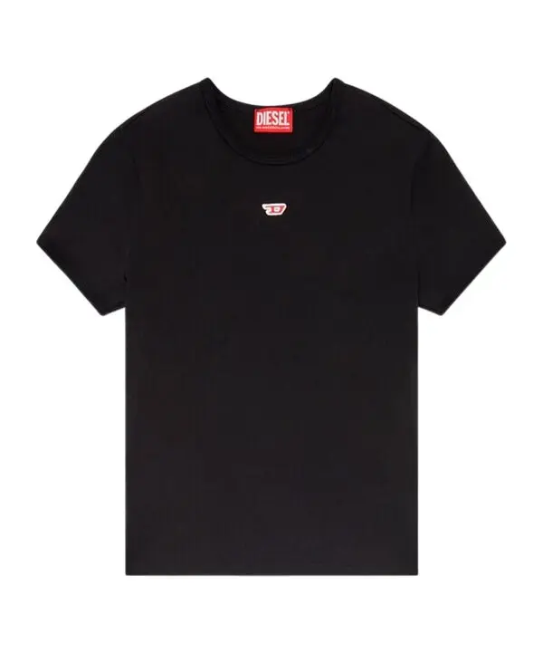 DIESEL® T-uncutie-long-d Embroidered D Patch T-shirt - Black