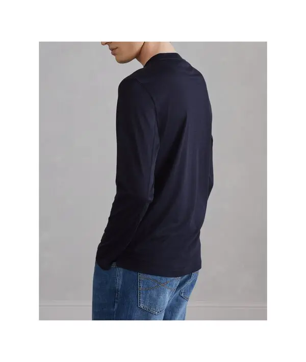 Brunello Cucinelli Contrasting-trim Long-sleeved T-shirt