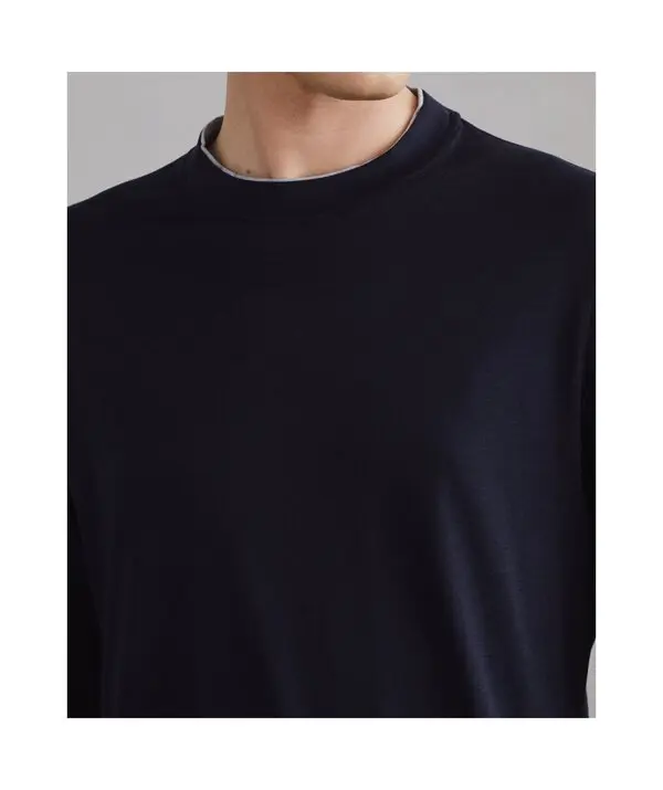 Brunello Cucinelli Contrasting-trim Long-sleeved T-shirt