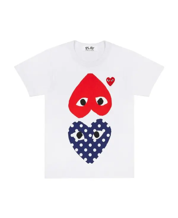 Play Comme Des Garcon Comme Des Garçons Play Heart Printed T-shirt - White
