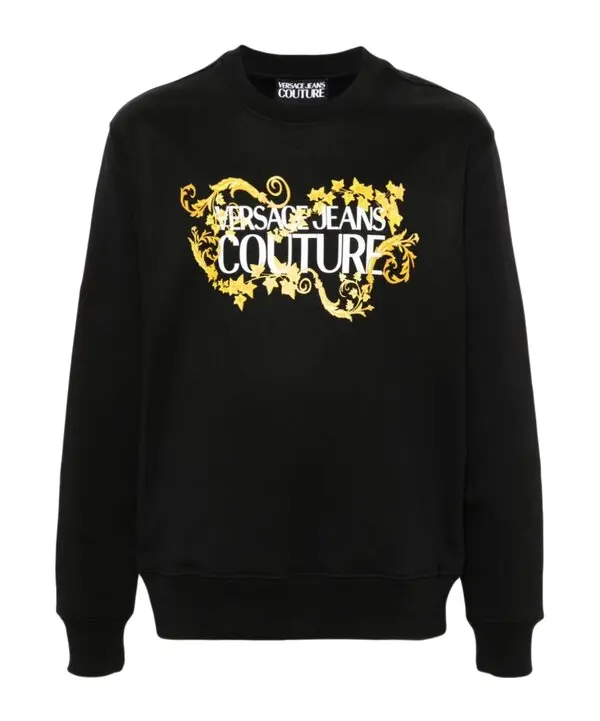 Versace Logo-print Cotton Sweatshirt - Black
