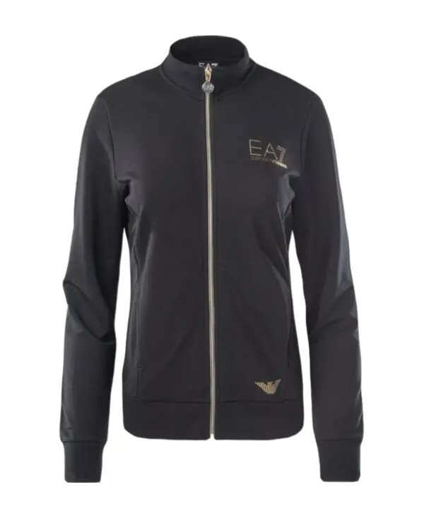 EA7 Logo Embellished Zip Up Track Jacket