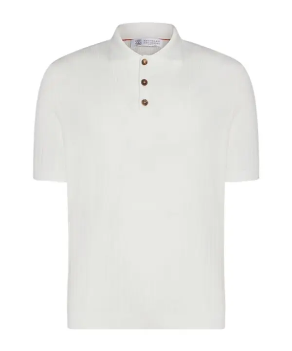 Brunello Cucinelli Short-sleeved Polo Shirt - White