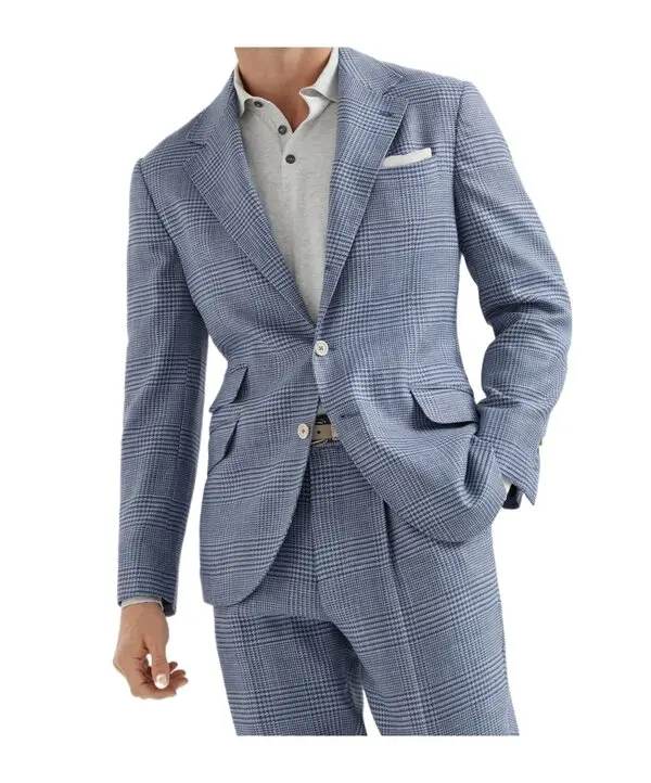 Brunello Cucinelli Checked Jacket - Gray