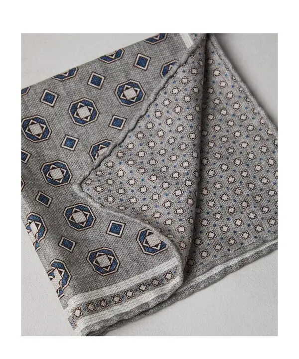 Brunello Cucinelli Geometric Printed Finished Edge Scarf