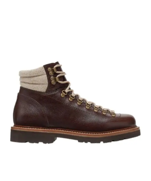 Brunello Cucinelli Round Toe Lace-up Ankle Boots