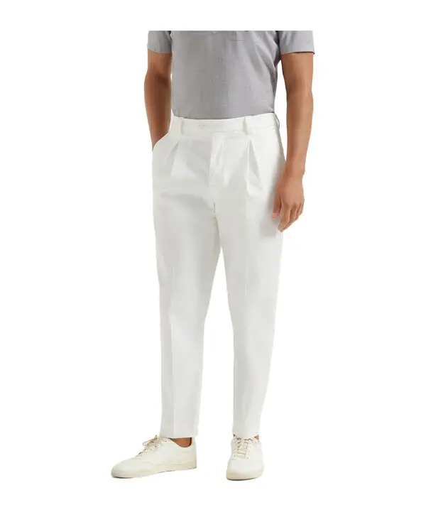 Brunello Cucinelli Tailored Tapered-leg Trousers - White