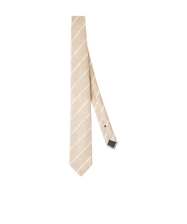 Brunello Cucinelli Striped Tie - Sand-colored
