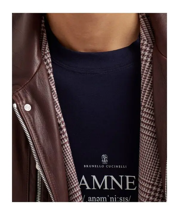 Brunello Cucinelli Collared Biker Jacket