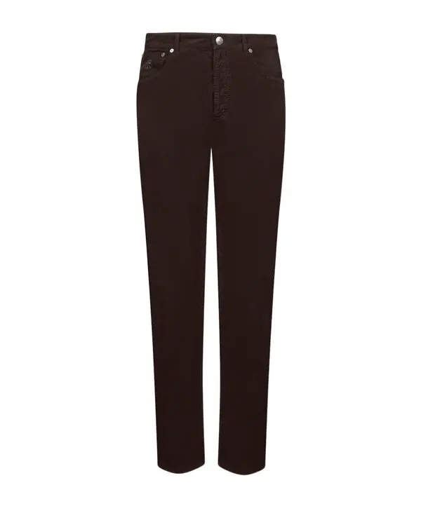 Brunello Cucinelli Logo Patch Straight Leg Trousers - Black