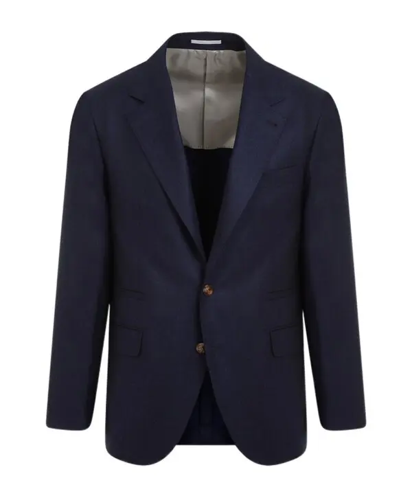 Brunello Cucinelli Single-breasted Long-sleeved Blazer - Black