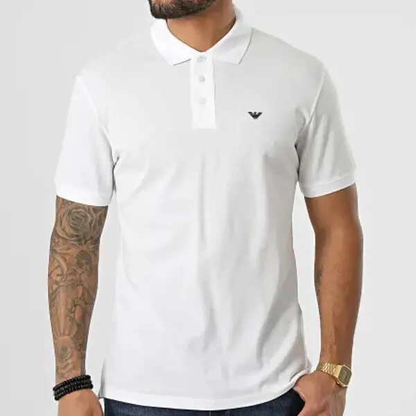 Emporio Armani Logo-embroidered Polo Shirt - White
