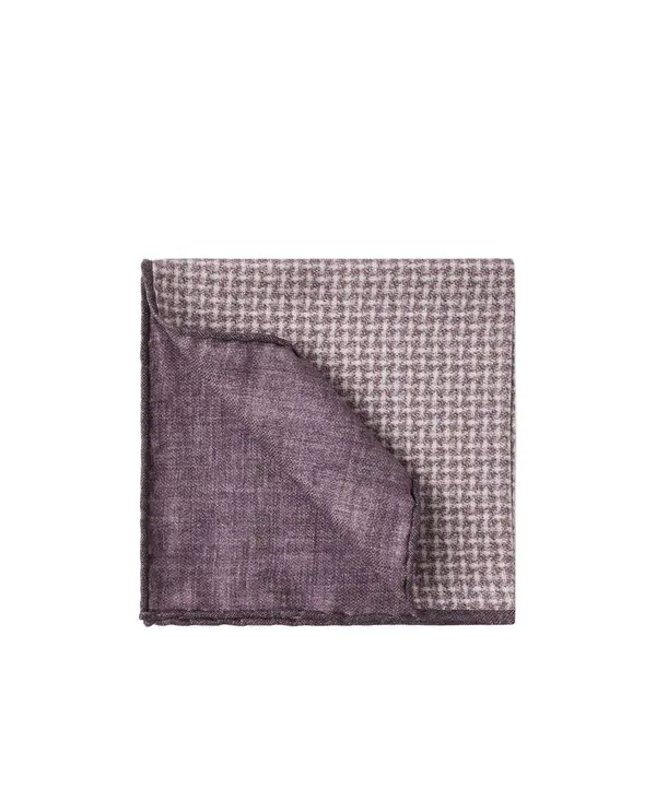 Brunello Cucinelli Houndstooth-pattern Pocket Square - Deep Fuchsia