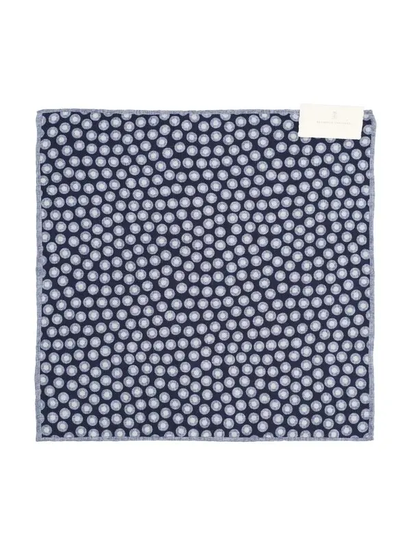 Brunello Cucinelli Polka-dot Printed Square - Blue