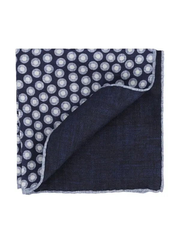 Brunello Cucinelli Polka-dot Printed Square - Blue