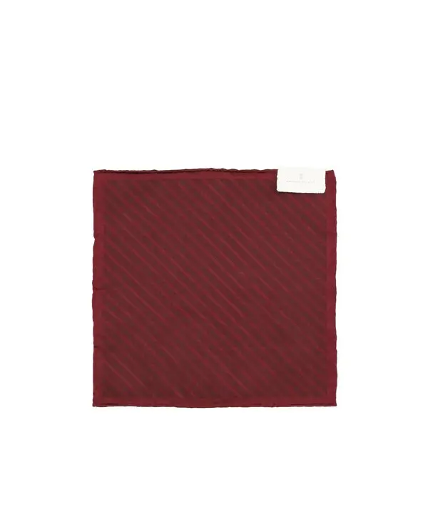 Brunello Cucinelli Diagonal-striped Silk Pocket Square - Red