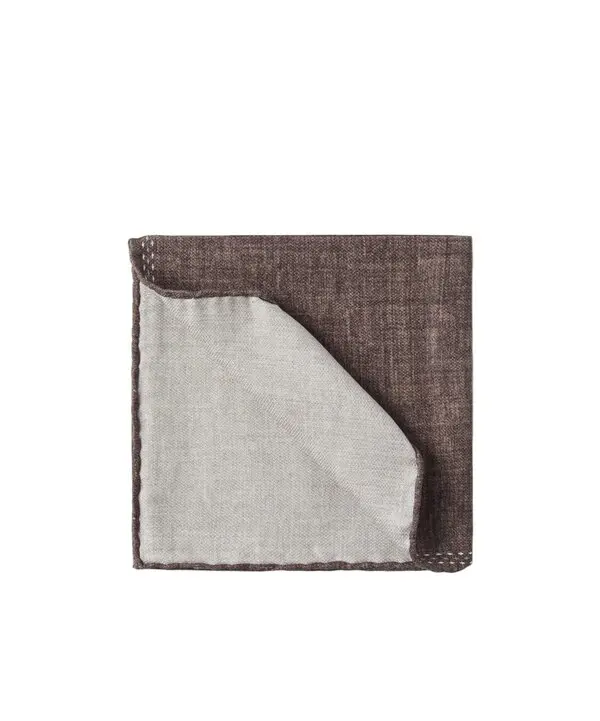 Brunello Cucinelli Silk Pocket Square - Brown