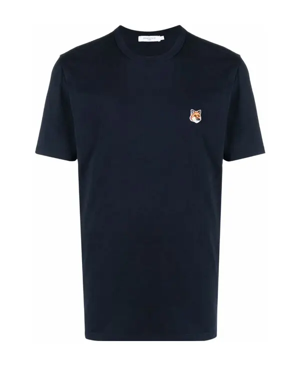Maison Kitsuné Fox-patch Crew-neck T-shirt - Black