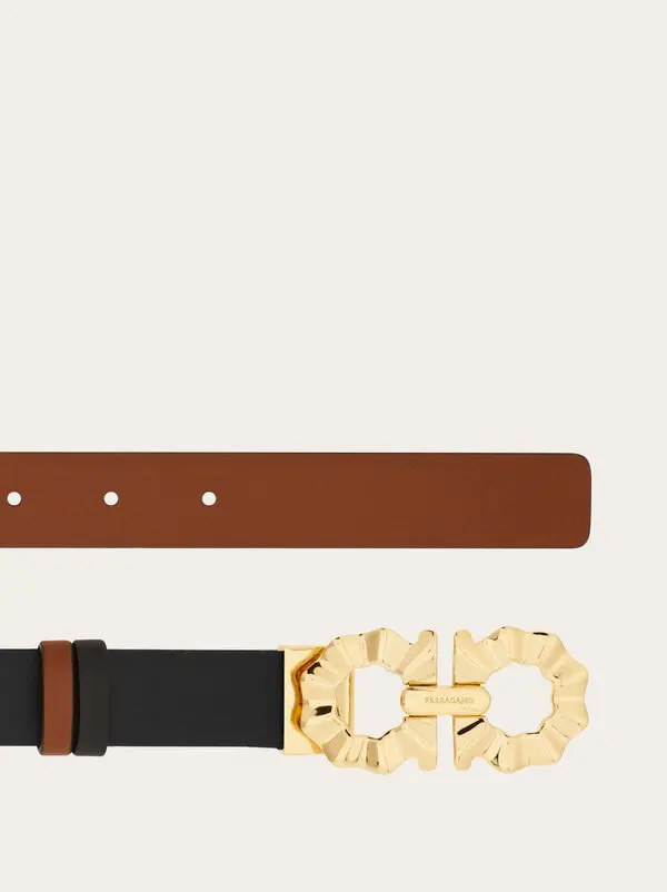 FERRAGAMO Gancini Shaped Reversible Belt