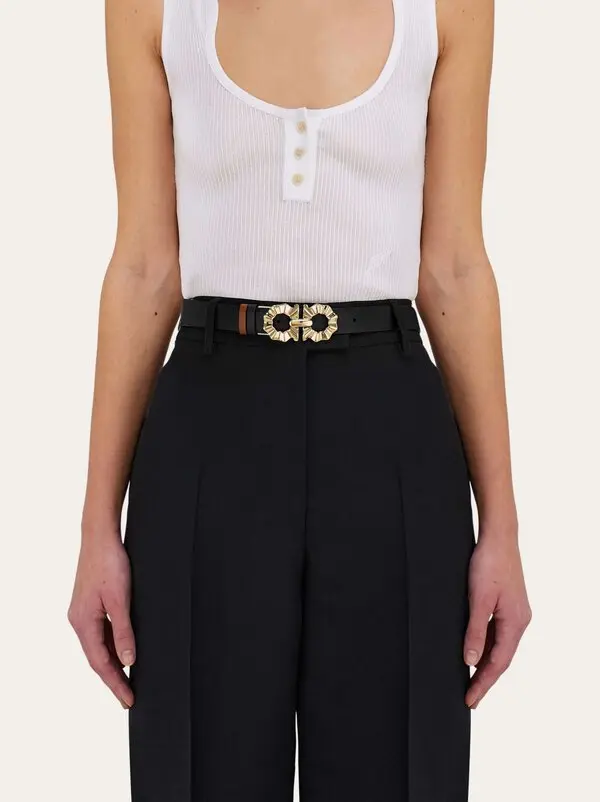 FERRAGAMO Gancini Shaped Reversible Belt