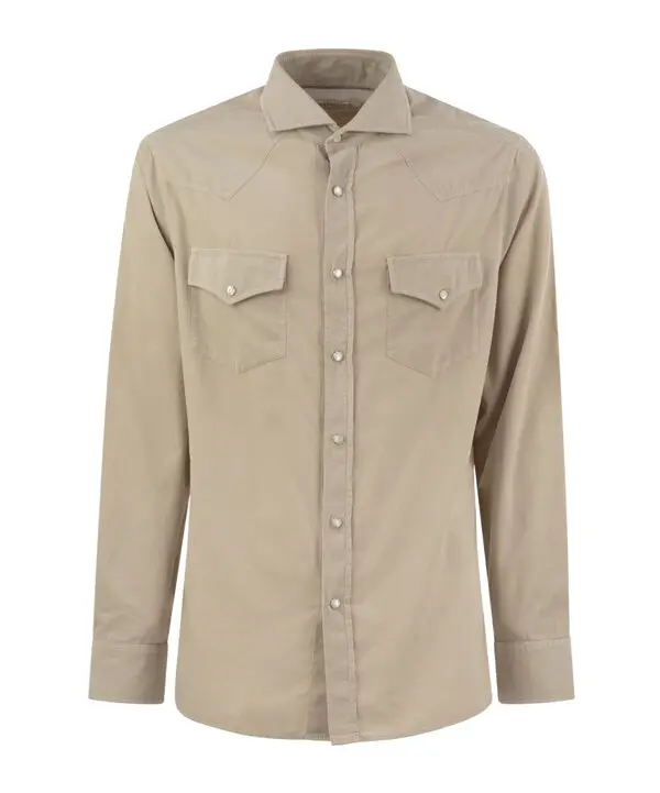 Brunello Cucinelli Leisure Fit Chest Pocket Shirt - Nude