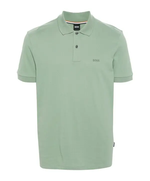 Hugo Boss Logo Embroidered Regular-fit Polo Shirt - Green