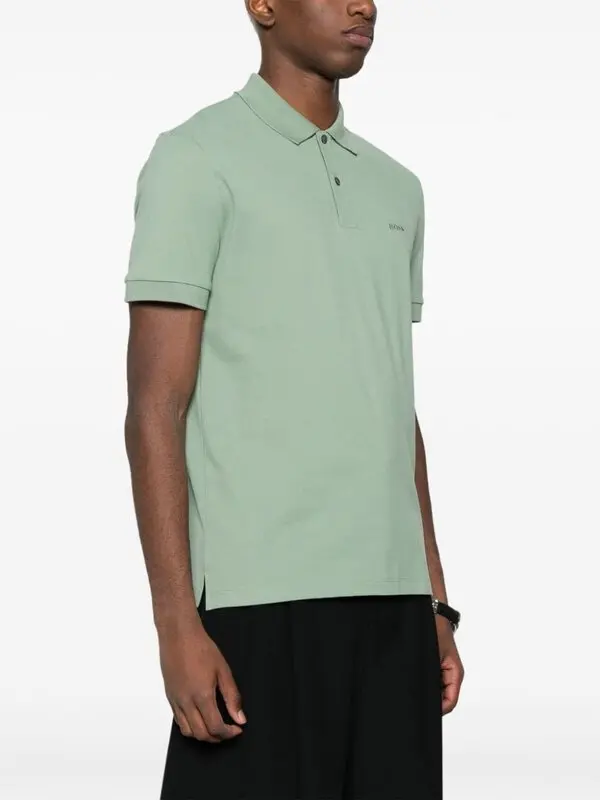 Hugo Boss Logo Embroidered Regular-fit Polo Shirt - Green