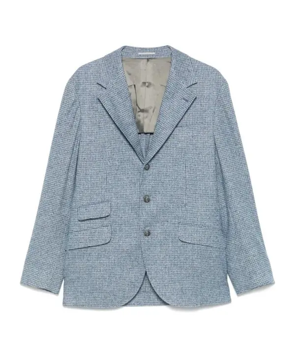 Brunello Cucinelli Checked Blazer - Blue