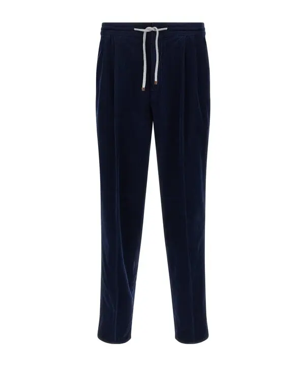 Brunello Cucinelli Garment-dyed Corduroy Trousers - Black