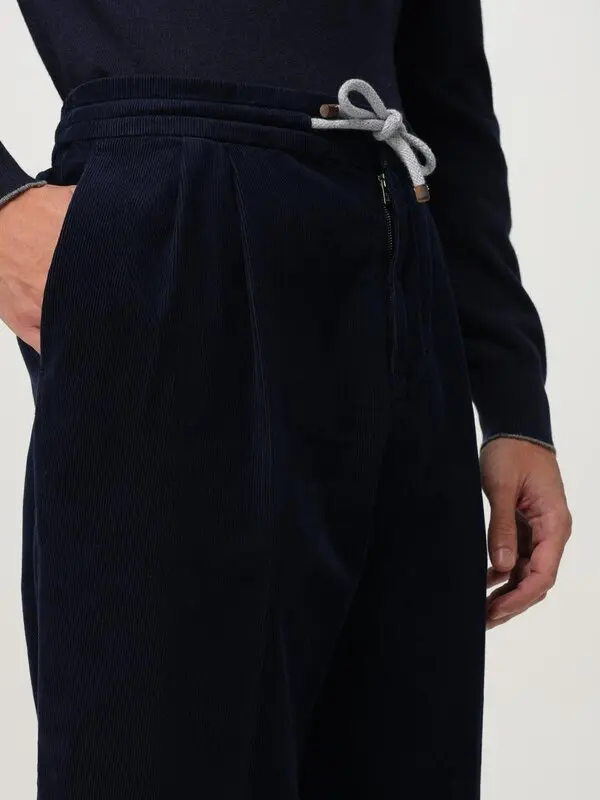 Brunello Cucinelli Garment-dyed Corduroy Trousers - Black