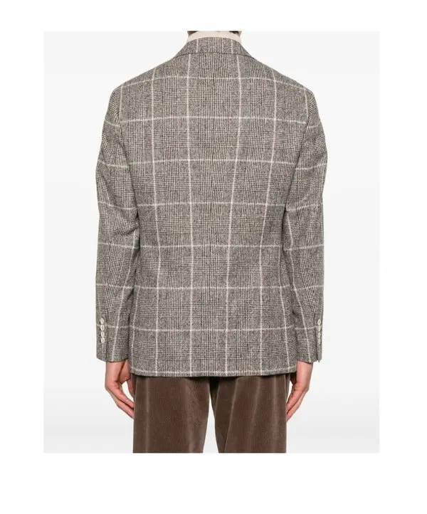 Brunello Cucinelli Single Breasted Checked Jacket