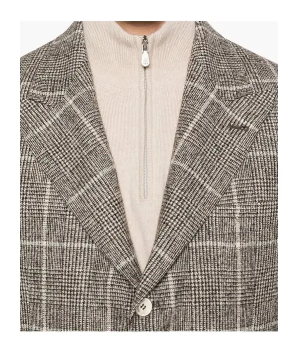 Brunello Cucinelli Single Breasted Checked Jacket