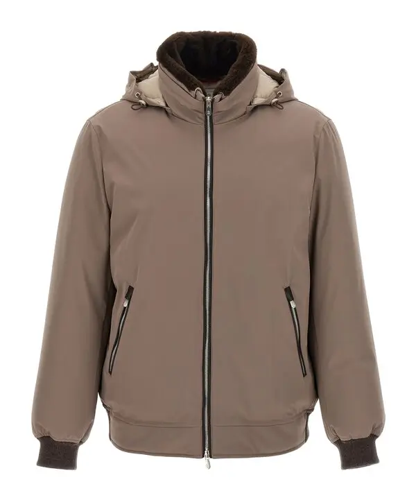 Brunello Cucinelli Sherling Neck Bomber Jacket