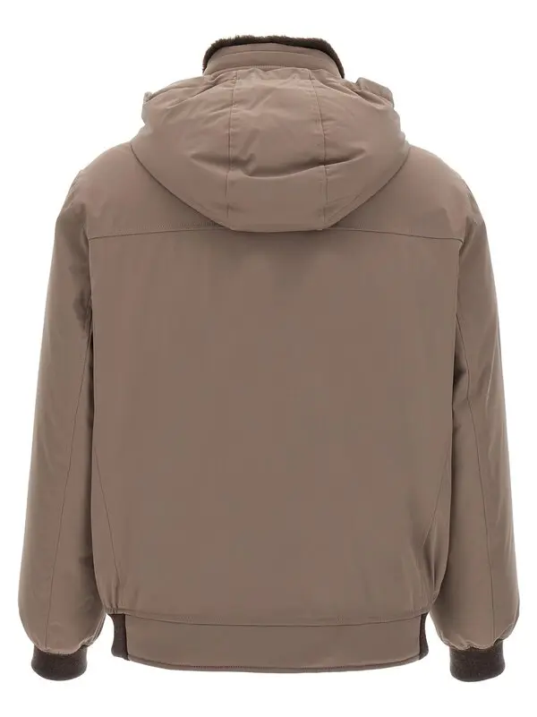 Brunello Cucinelli Sherling Neck Bomber Jacket
