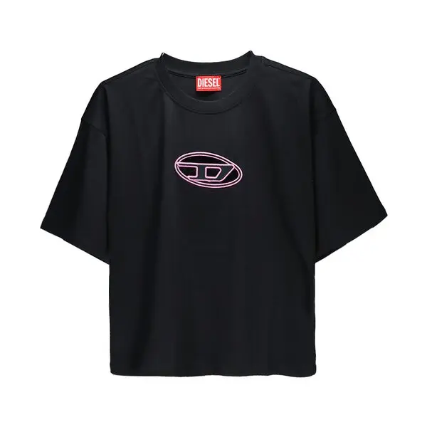 DIESEL® Boxy T-shirt With Iconic Oval D Logo