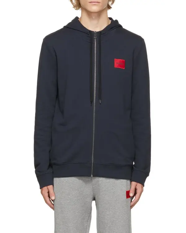 Hugo Boss Zip-up Hoodie With Embroidered Logo