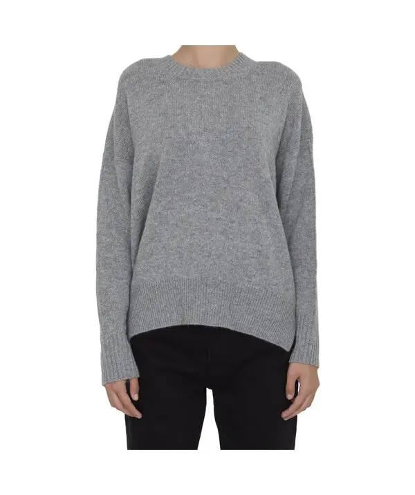 ALLUDE Drop-shoulder Ribbed Cashmere Jumper - Grey