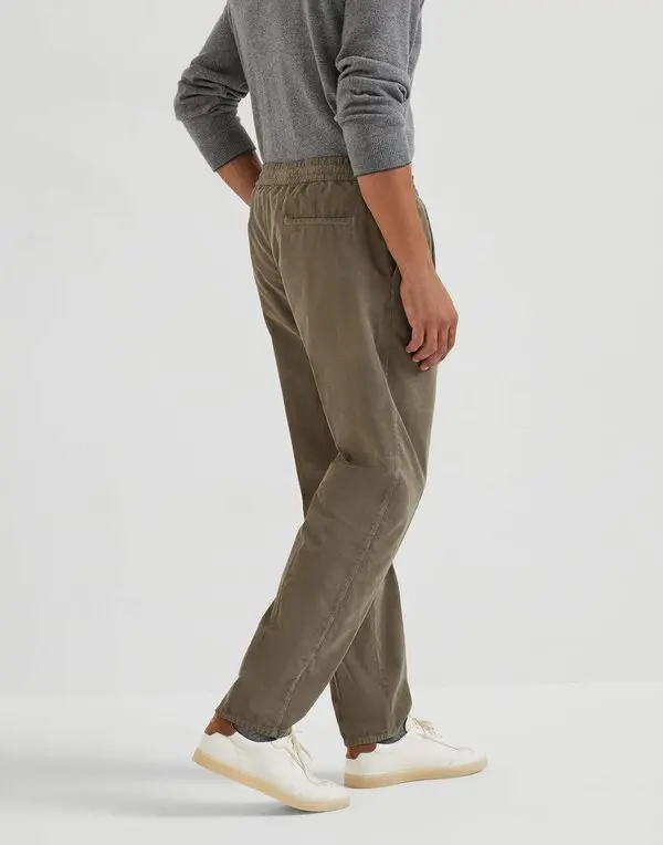 Brunello Cucinelli Garment-dyed Corduroy Trousers - Khaki