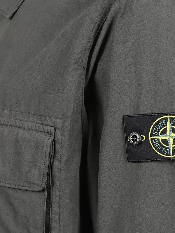 Stone Island Zip-up Jacket With Compass Badge