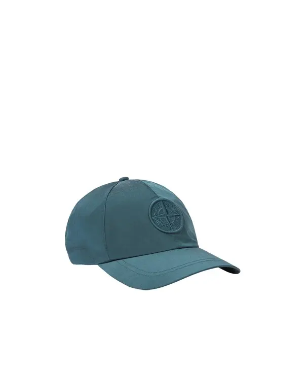 Stone Island Logo Embroidered Curved Peak Baseball Cap - Dark Turquoise