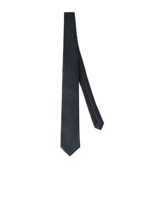 Brunello Cucinelli Embroidered Polka-dot Pattern Tie - Black